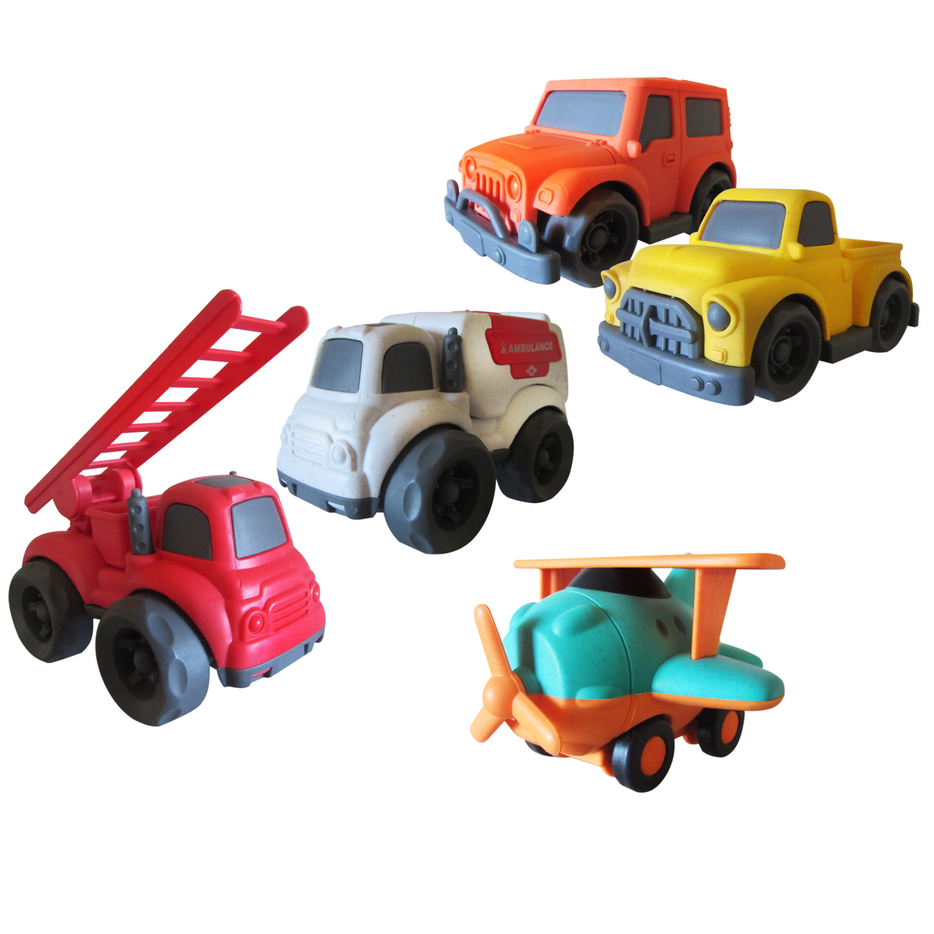Bioplastic Plane, Cars & Emergency Vehicles Set – RGS Group